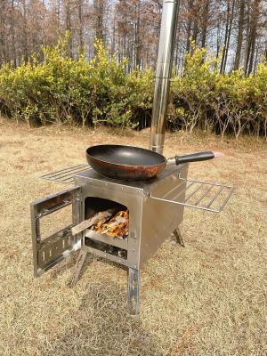 China OUTDOOR Wood Stove Stainless Steel Mini Foldable Camping tent Wood Burning Stove for sale