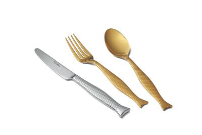 China OEM good quality stainless steel flatware/cutlery 18/10 material with PVD in color box for sale