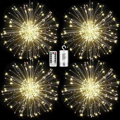 Cina Bedroom/Living Room/Cabinet/Bar Fireworks Copper Wire Starburst String Light Copper Wire LED Lights Wedding Christmas Decoration Hanging Lamp in vendita