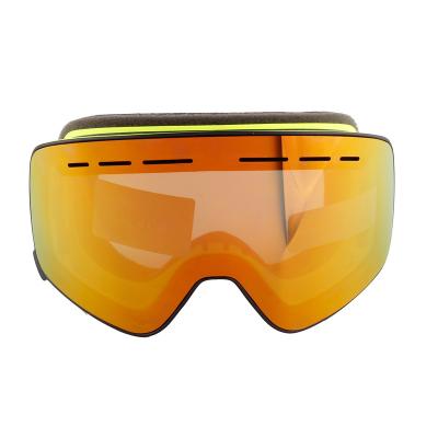 China Hot sale newest design big lens customized snow ski goggles with high quality for sale