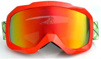 China Matte blue frame ski goggles, hot s style snow goggles with customzied full REVE ice blue coating lens for sale