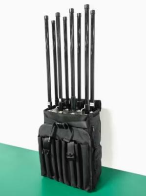 China AC220V - DC24V Anti Drone System Black Backpack Drone Jammer for sale