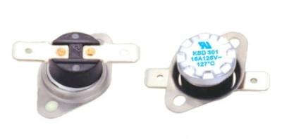 China KSD301 250V 5A 16A Snap-action Bimetal Thermostat 250v/10a Bimetal Resettable Flanged Thermal Switch for sale