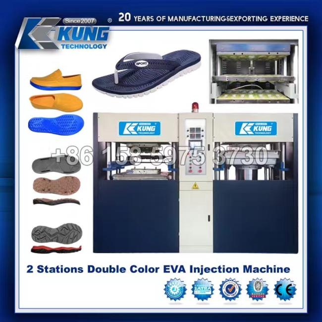 Zwei Stations-doppelte Farbe EVA Foaming Machine Shoe Machine