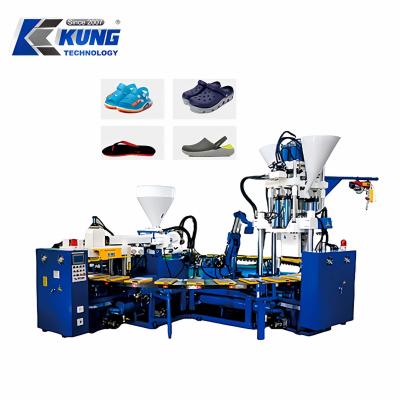 China Máquina de fabricação de calçados para máquina de moldagem por injecção de calçados de plástico de cristal de três cores for sale