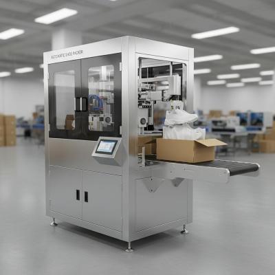 China Automatic Shoe Packing And Boxing Machine With Tissue Wrapping for sale