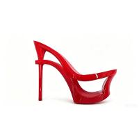 China Custom Diamond Embossed Platform Stiletto High Heel 12cm for Women Mule Sandals for sale