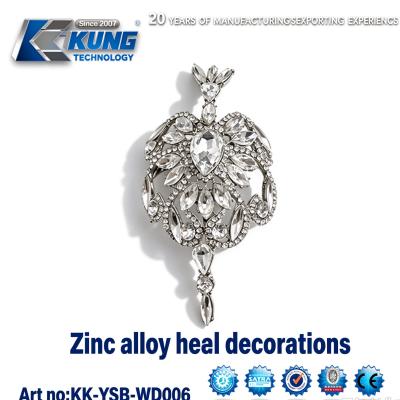 China Zinc Alloy Crystal Rhinestone Heel Decorations for Ladies Wedding High Heels for sale