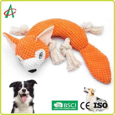 Cina Nodi a 9,5 pollici impermeabili della corda del giocattolo 4 della peluche dell'animale domestico con stridulo in vendita