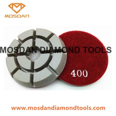 China 3'' White Dry Concrete Marble Granite Floor Resin Polishing Pucks for sale