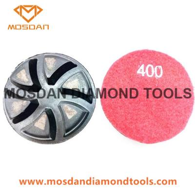 China 3'' Sharp Metal Filled Resin Polishing Pads for Concrete Floor for sale