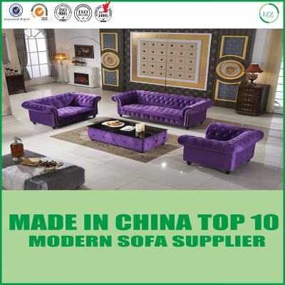 China Upholsted Luxury Button Tufted Furniture Living Room Leather fabric  Sofa for sale