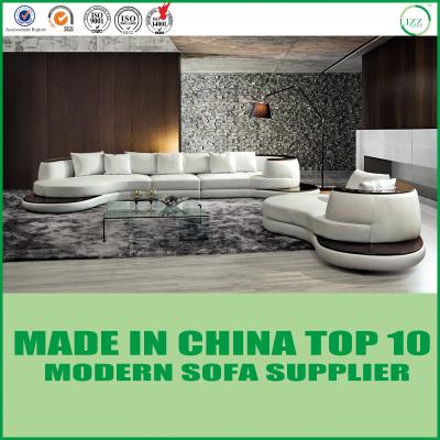 China modern Wooden Casual Sectional Real home furntiure White Leather  living room Sofa for sale