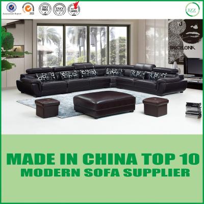 China Wholesalers L-Shape Modern Living Room Furniture Leather Sofa for sale