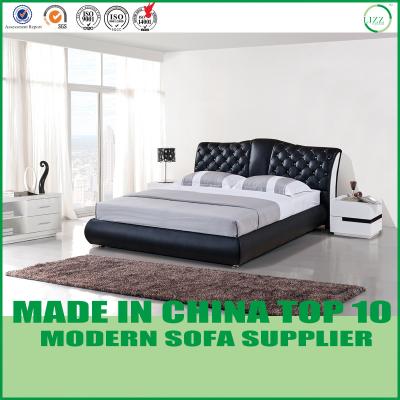 China Home furnitureContemporary Modern Bedroom Set Furniture Leather Bed for sale