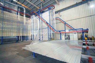 China Natural Gas Heating Vertical Powder Coating Line PLC Control for sale