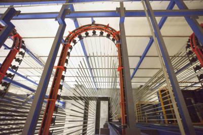 China Kuwait Full-automatic Electrostatic Spraying Upper Computer Vertical Powder Coating Line Of Aluminium Profiles for sale
