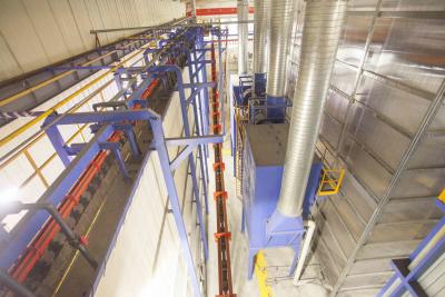 China SUS Metal Spray Booth Verticale poedercoatingslijn voor aluminiumprofiel Te koop