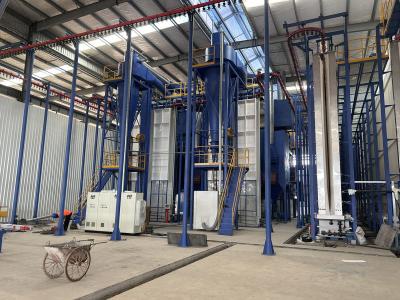 China Multiple Progress Rinsing Pre-treatment Full-Automatic Vertical Powder Coating Line for Aluminum Profiles for sale