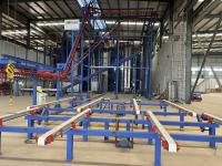 China Full Automatic Vertical Powder Coating Line 7000mm Aluminum Profile Surface Treatment Equipment 380V 50Hz for sale