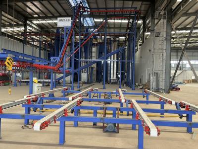 China Full-automatic Loading and Unloading Platform Vertical Powder Coating Lines with Powder Coating System and Surface Treatment for sale