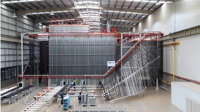 China Hot Sales Interlligent High Flexbible Customized Capacity for Customers  Vertical Powder Coating Line for Aluminum Profiles for sale