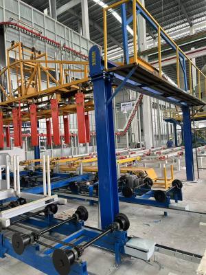 China Automatic Loading and Unloading System Capacity Vertical Powder Coating Line for Aluminum Profiles for sale