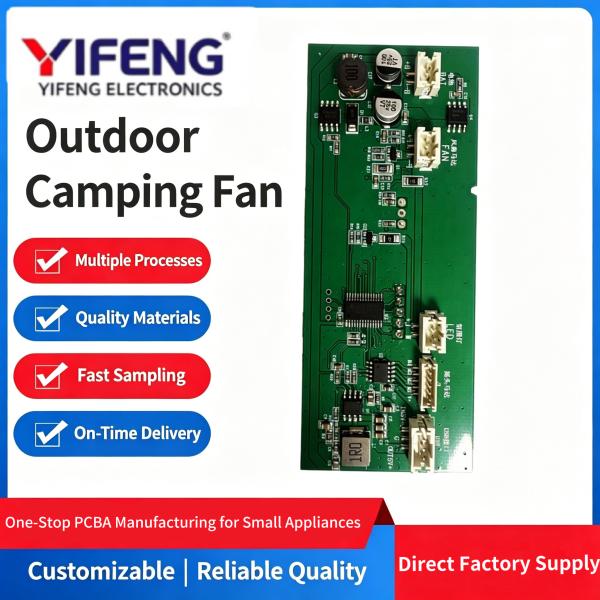Quality Outdoor Camping Fan PCBA Board with Digital Display, 100-Level Stepless Speed Regulation, and Automatic Left-Right Oscillation for sale
