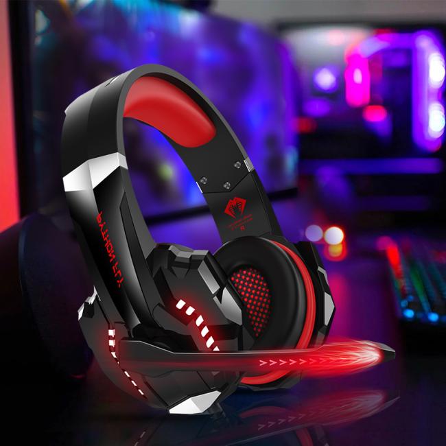 Close-up of gaming headset features