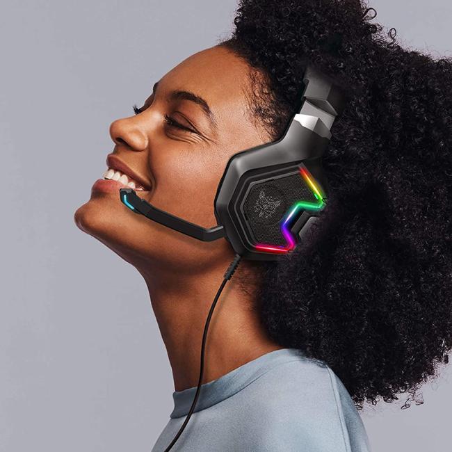 Bengoo G9000 Gaming Headset side view showing RGB lighting