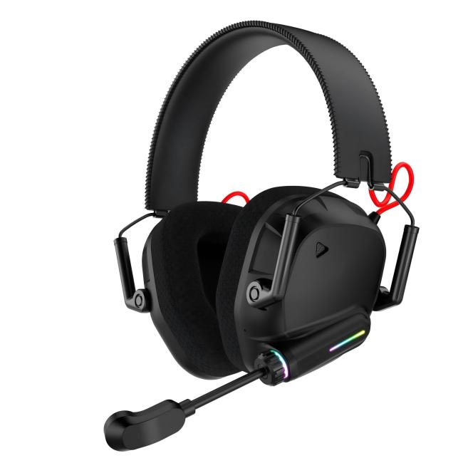 X1 PRO gaming headset front view showing sleek design and ear cushions