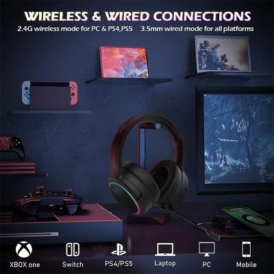Cina 2.4G BT USB-C senza fili Cancellazione del rumore cuffia da gioco Per PC PS4 PS5 Playstation 4 5 in vendita