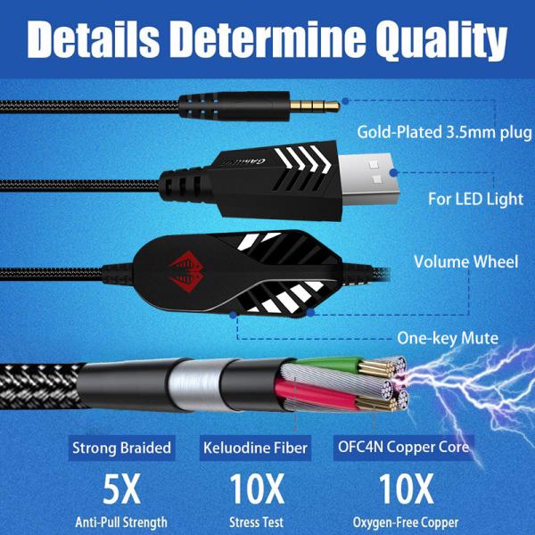 Quality Xbox Gaming Wired Over Ear Noise Cancelling Headphones With Microphone And LED for sale