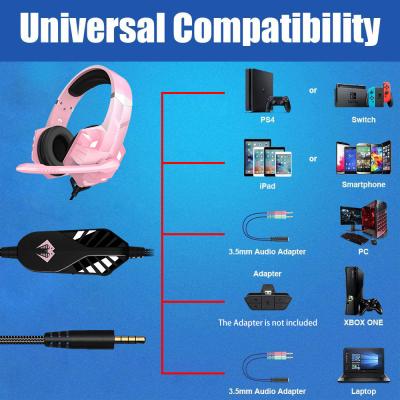 Cina G9000 Max PS4 Gamer Gaming Earphones con cavo Stereo VR Pink Headset con microfono OEM in vendita
