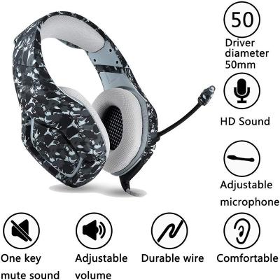 China PS4 PS5 Xbox PC Onikuma F9 auriculares de juego con cable con micrófono de 50 mm conductor luz RGB en venta