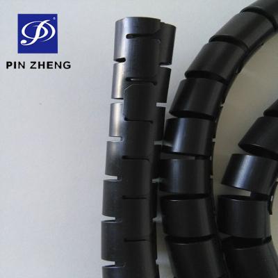 China 20mm O.D High Quality PE Cable Cover Cable Protector Spiral Wrapping Bands with Attached Clip 1.5m / roll for sale