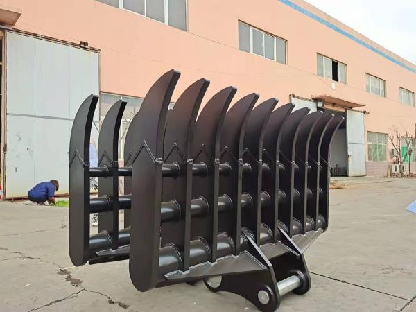 Quality Customizable Excavator Attachments Arable Land Harrow Bucket Multitooth Rake for sale