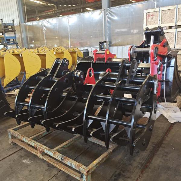 Quality Customizable Excavator Attachments Arable Land Harrow Bucket Multitooth Rake for sale
