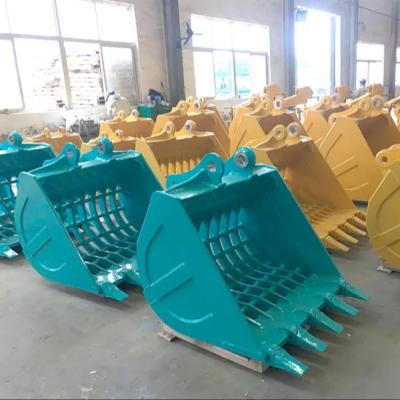 China Customized Q355B MN Orange Yellow Clear Bucket For Excavator for sale