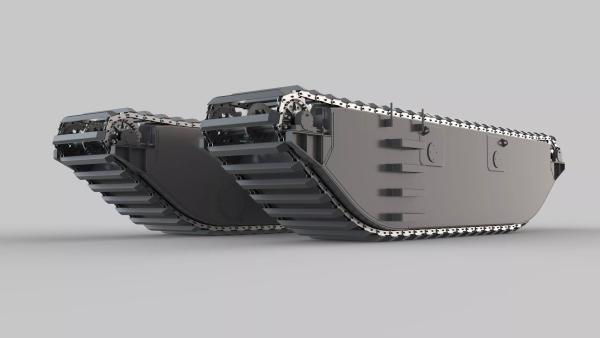 Quality Cuctomized Excavator Floating Pontoon For Amphibious Excavator DX55 DX65 Q355b for sale