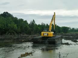 Quality Heavy Duty Amphibious Pontoon Undercarriage for  Doosan Hitachi Hyundai Excavator for sale