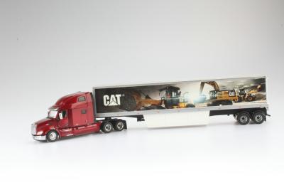 China DM 1:50 Peterbilt 579 Van Trailer Truck Model Engineering Vehicle Diecast 85665 for sale