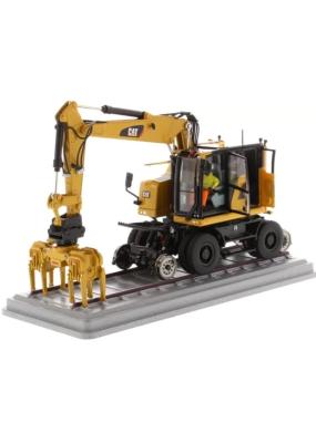 China DM 1:50 CAT M323F Multifunctional Railway Wheeled Excavator Alloy Model 85662 for sale