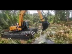 Excavadora personalizada Pontoon flutuante Pista de água usada para Excavadora Anfíbio sy75 sk75 sy135 sy215 320d