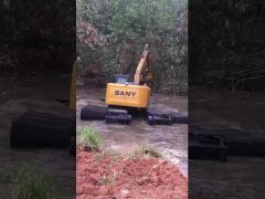 Cuctomized  SWAMP Floating Pontoon For Amphibious Excavator SY375H Q355b