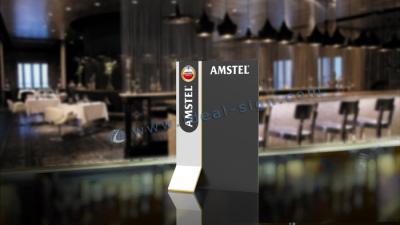 Cina Supporti acrilici del menu di logo su ordinazione di promozione in argento e nel nero in vendita