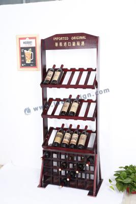 Cina Tenuta di legno su misura delle bottiglie dell'esposizione 42 dello scaffale del vino del pino del MDF in vendita