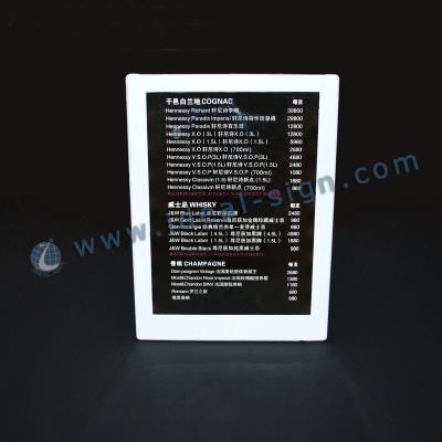 Cina Il segno da tavolo ha condotto i materiali dell'ABS dei supporti del menu della Tabella 29 * 21 * 0,8 cm in vendita