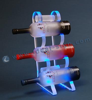 Cina L'acrilico su misura ha acceso l'espositore della bottiglia del liquore con la portabottiglia 3 per Antivari/club in vendita