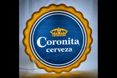 Cina I segni principali dell'interno di plastica del gallo della corona hanno condotto i cartelloni pubblicitari con il logo di Coronita in vendita